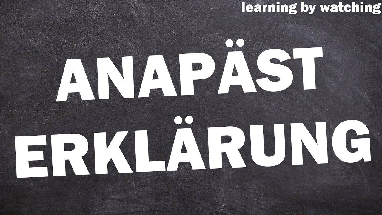 Anapäst Metrum einfach erklärt! - YouTube