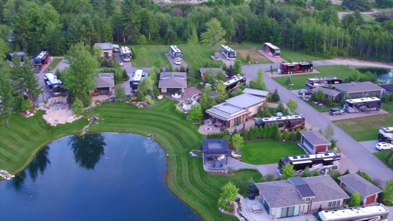 Hearthside Grove Luxury Motorcoach Resort Aerial - YouTube