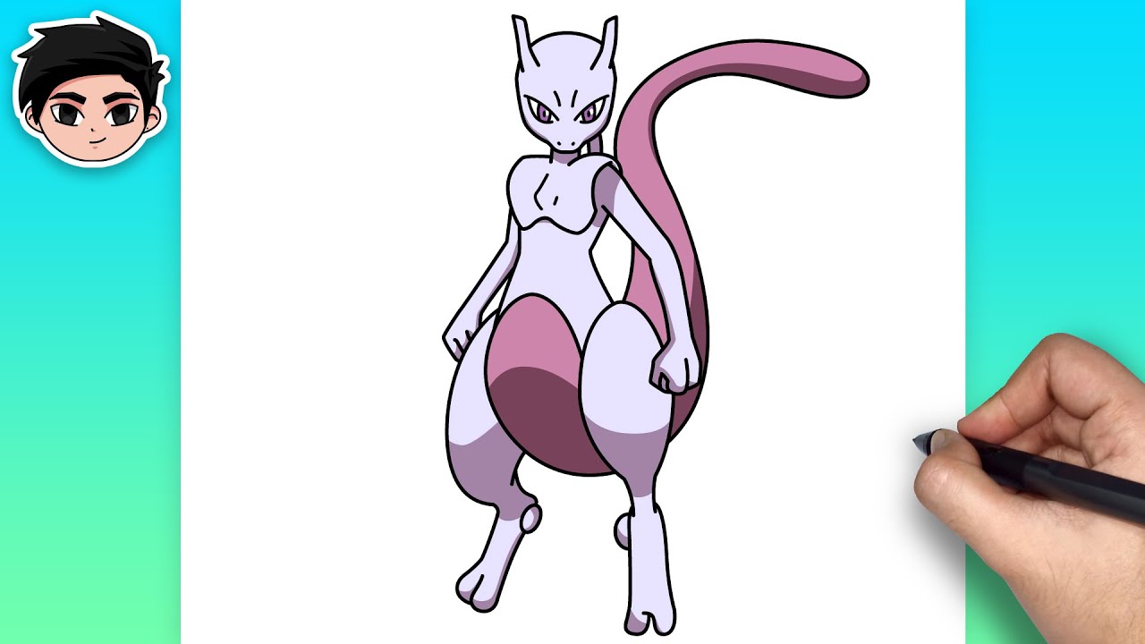How To Draw MEWTWO | Pokemon - For Beginners Easy Step By Step Tutorial ...