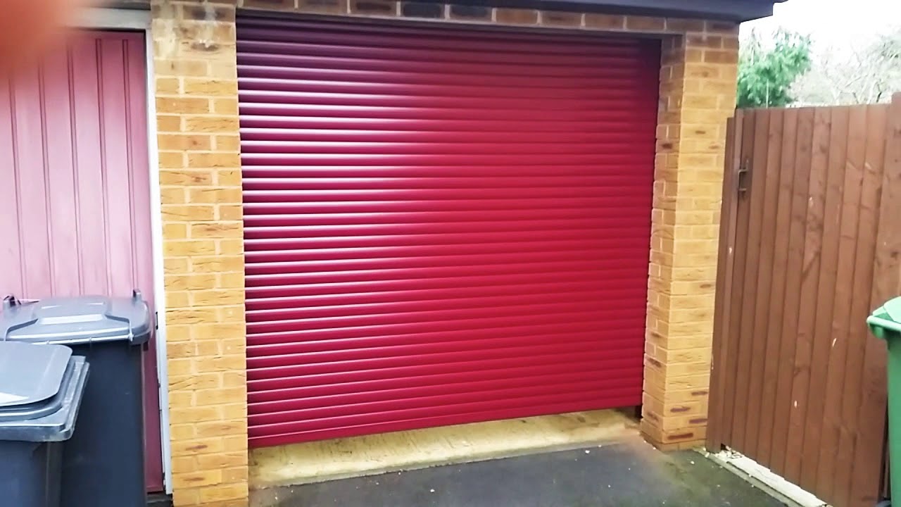 Red Roller Door, 55mm slats. - YouTube