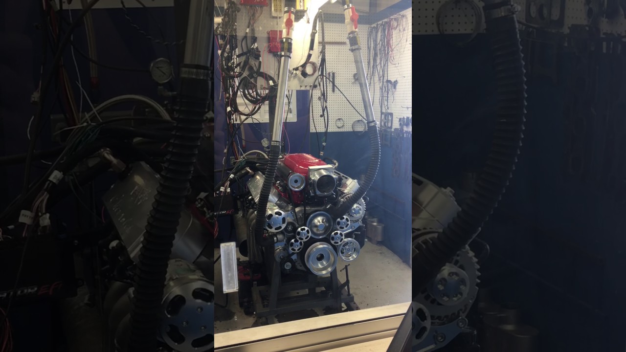 416 ci LS3 with 2.9L Whipple on the engine dyno - YouTube