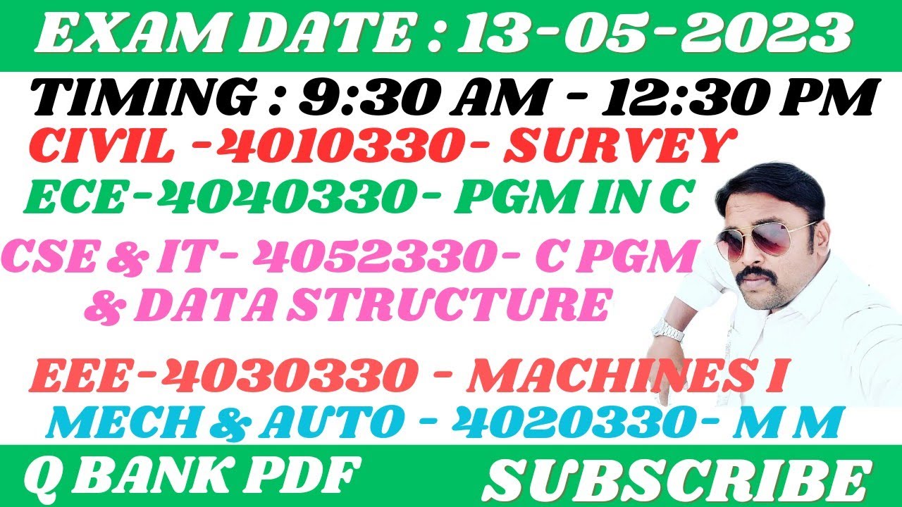EXAM DATE:13-05-2023 (FN)|CIVIL - SURVEY | ECE - PGM C | CSE - C PDGM ...