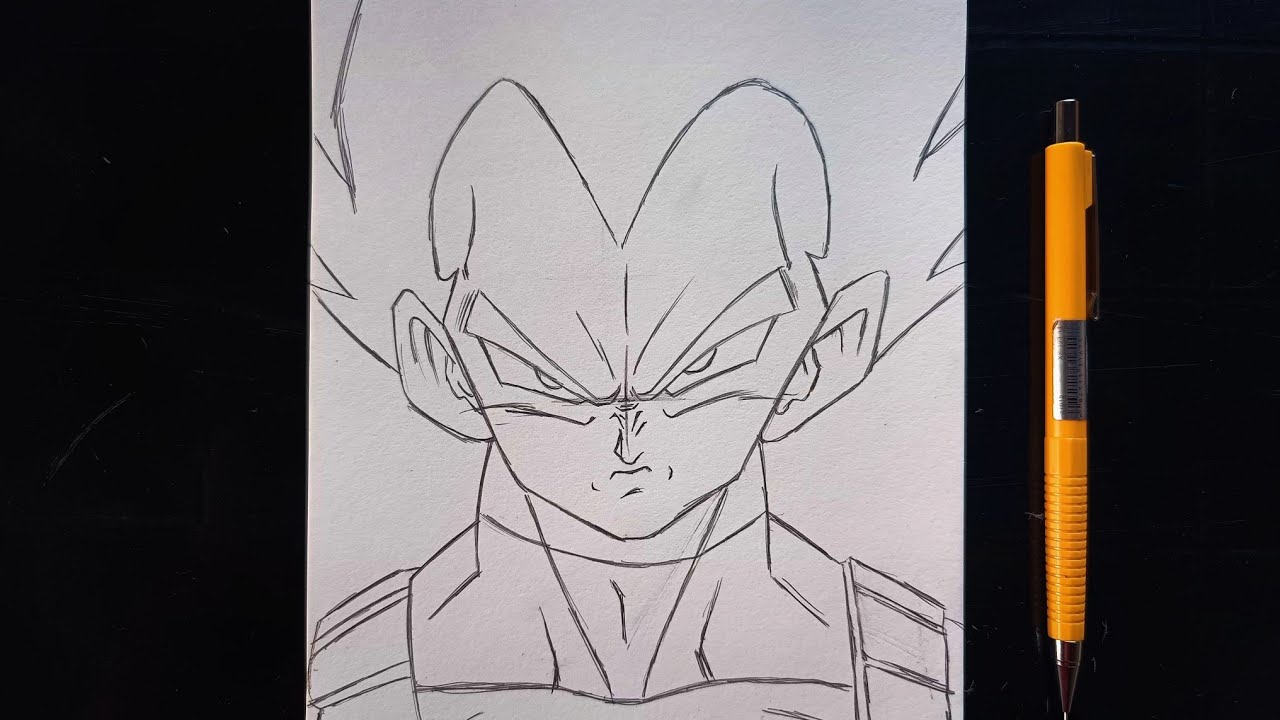 How To Draw Vegeta Easy//Vegeta Drawing Easy Step By Step Tutorial For ...