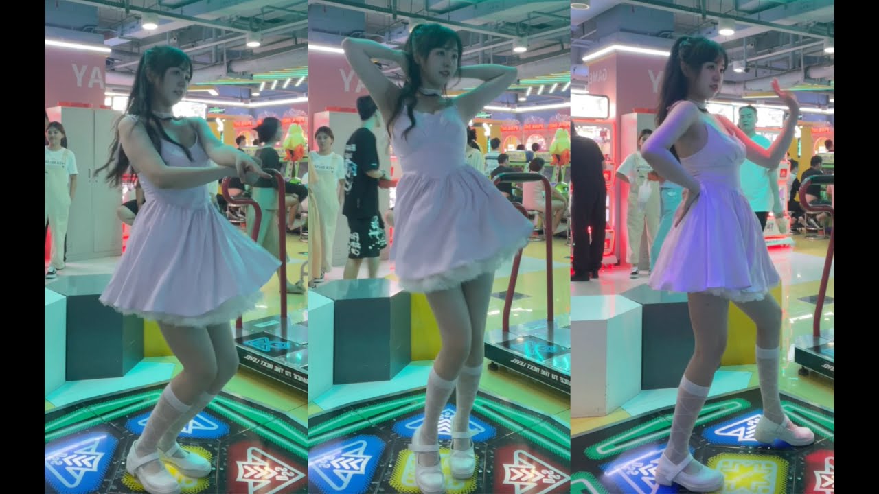 舞大摆锤music丝滑吊带裙漂亮小姐姐跳舞机歌曲神曲Silky slip dress beautiful girl dancing machine Divine Comedy Song ...