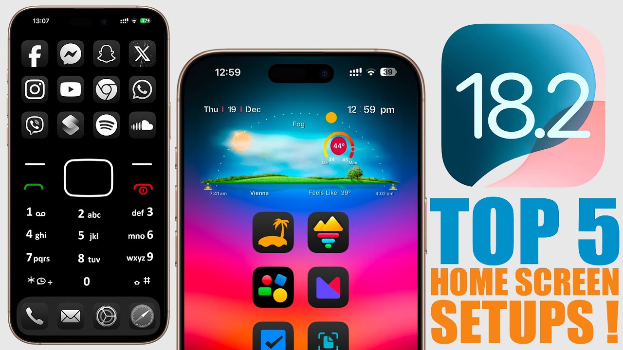 iOS 18.2 - TOP 5 Home Screen Setups HOW TO Make Them ! - YouTube
