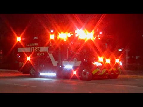 Lauderhill Fire Rescue - Rescue 30 transporting - YouTube