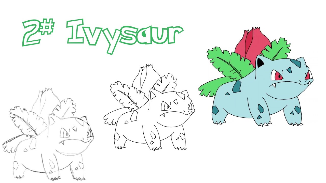 Digital Art Journey: ep9 - 2# Ivysaur From Pokemon - Time-Lapse Drawing ...