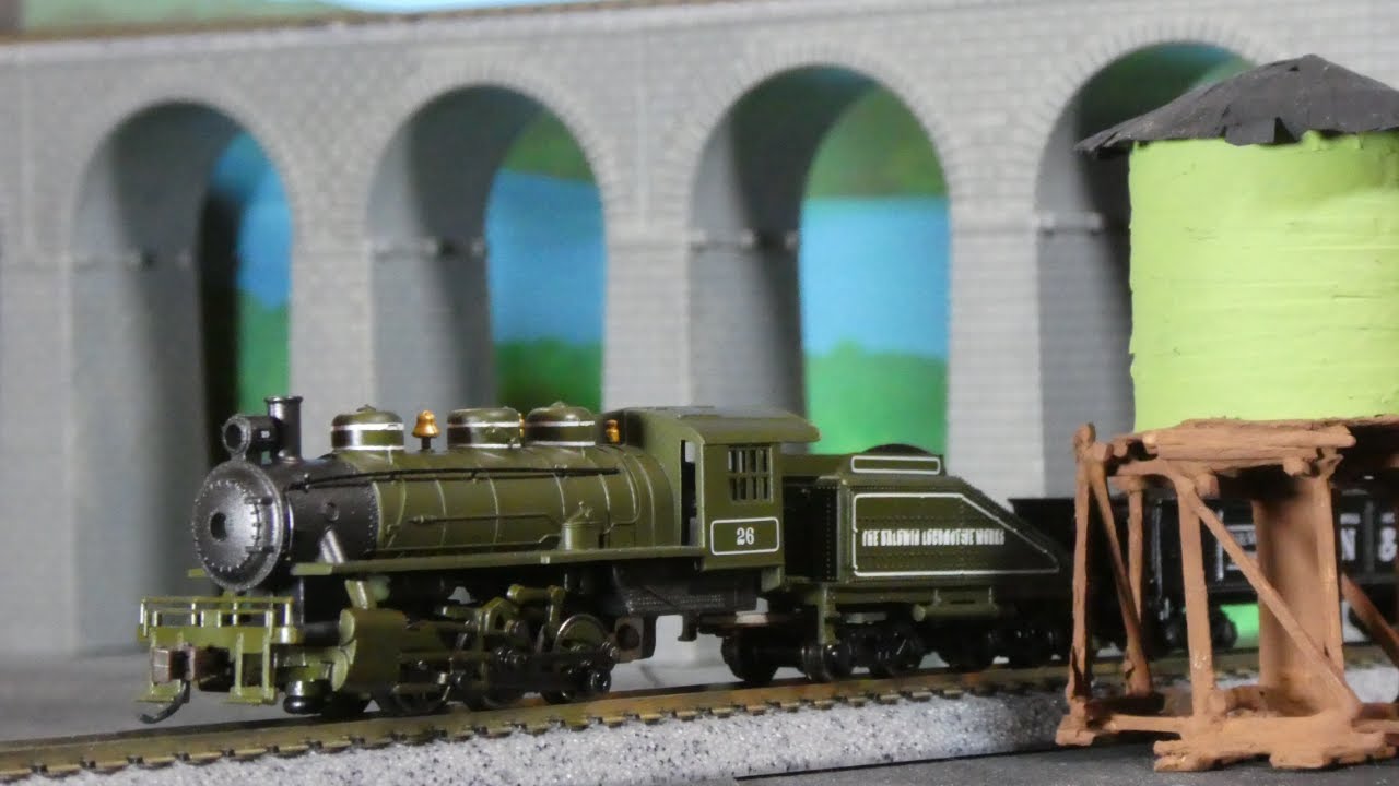 N scale steam locomotive BLW #26 under the Starrucca Viaduct - YouTube