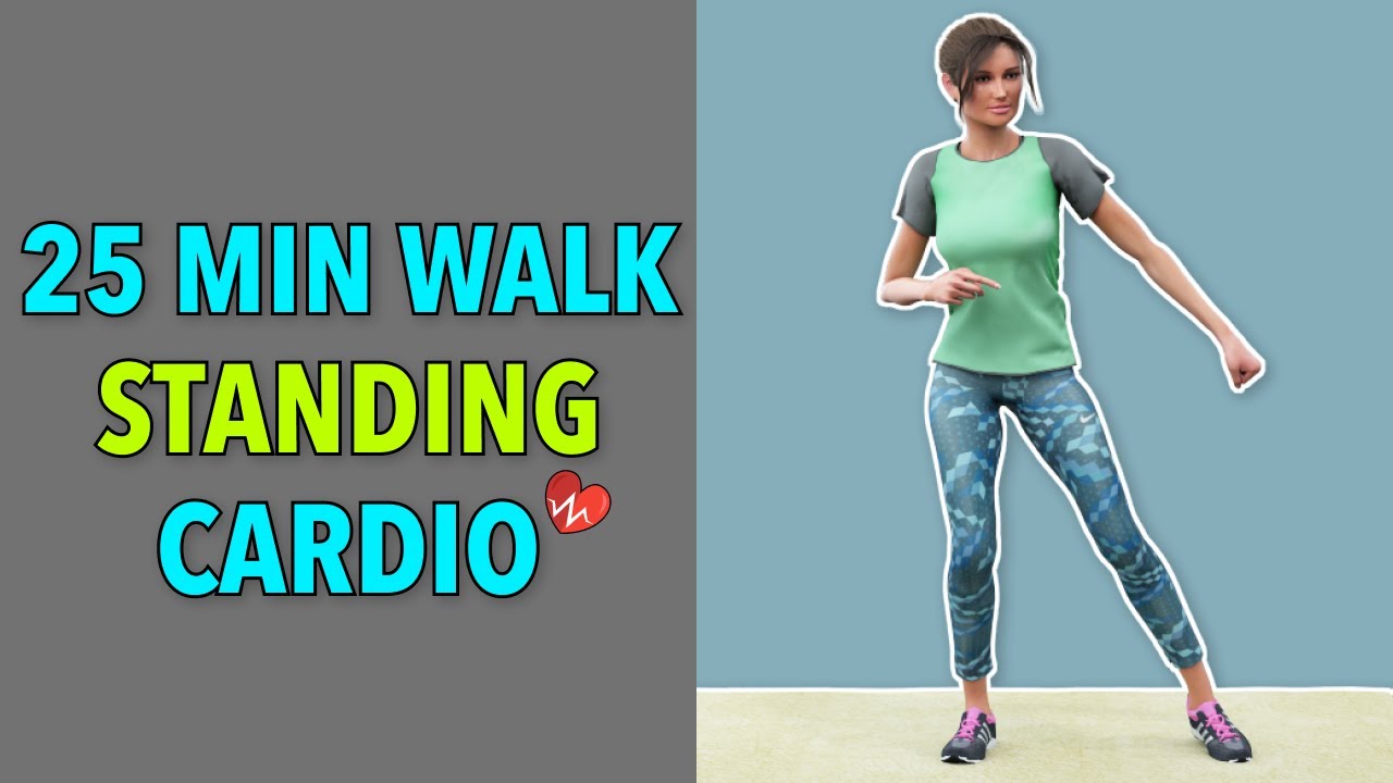 25 Min Standing Cardio Workout At Home (No Jumping) - YouTube