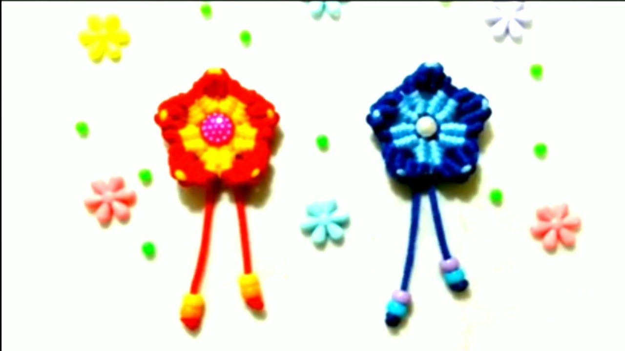 Bros bunga tali kur,macrame flower,brooch,pelangi shop - YouTube