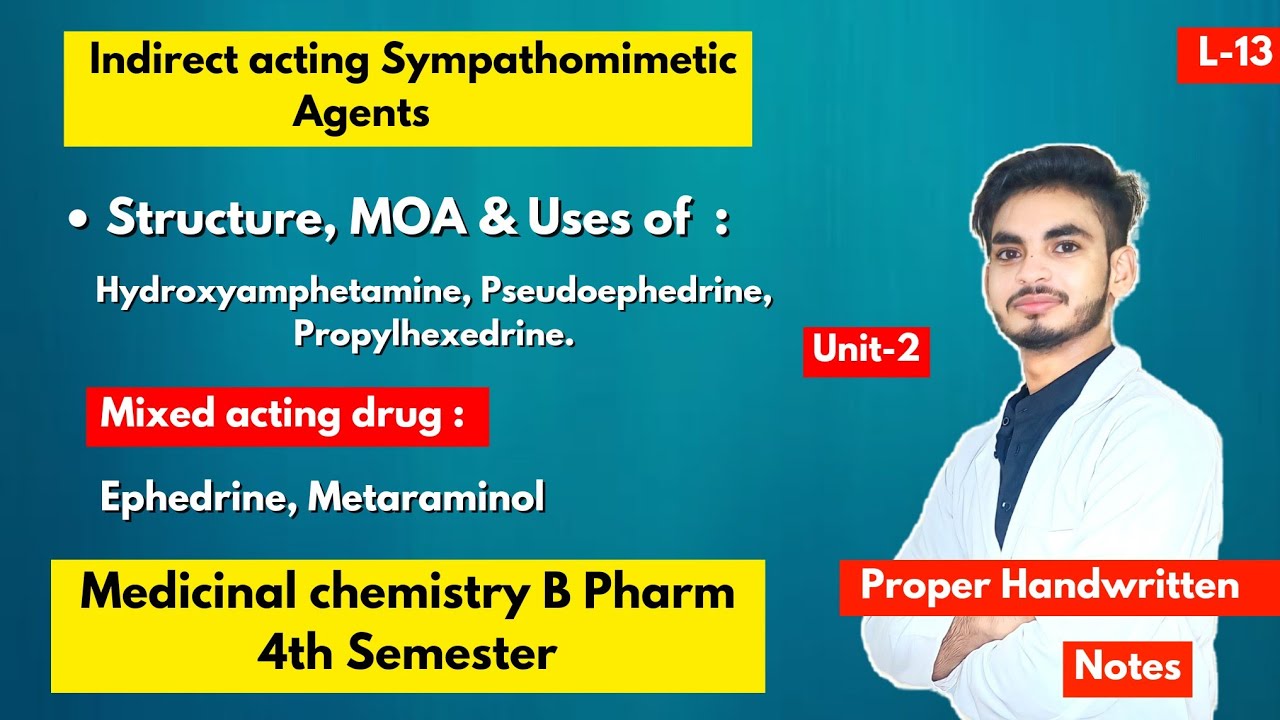 L-13। U-2। Indirect acting Sympathomimetic। Agent with mixed mechanism ...
