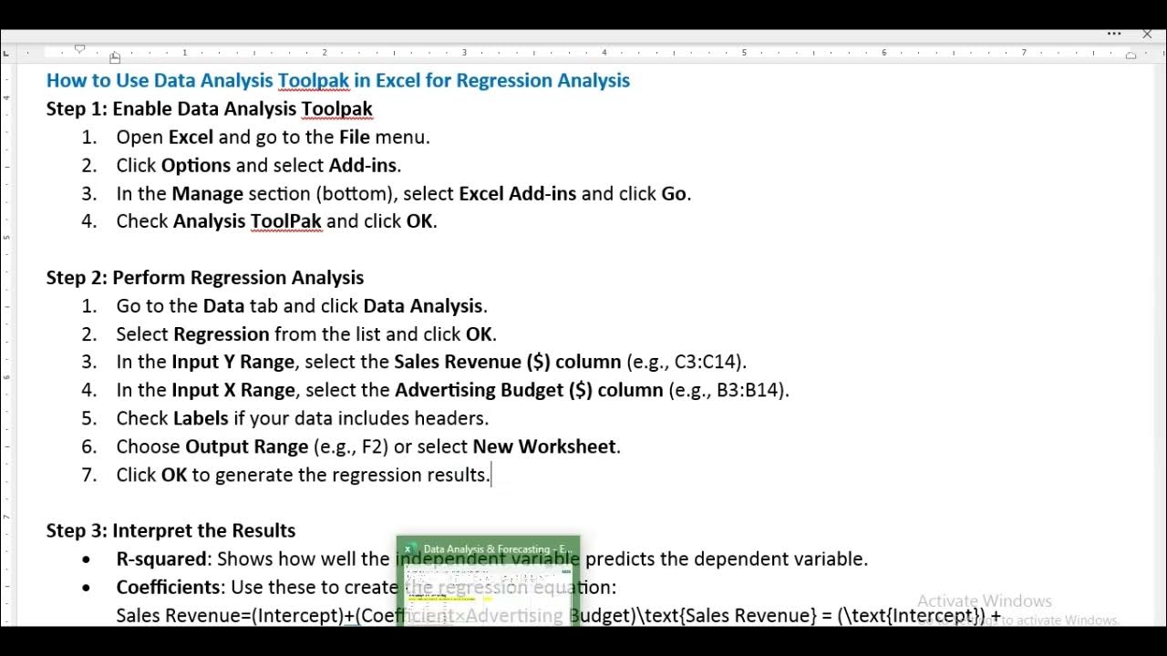 Data Analysis & Forecasting - YouTube
