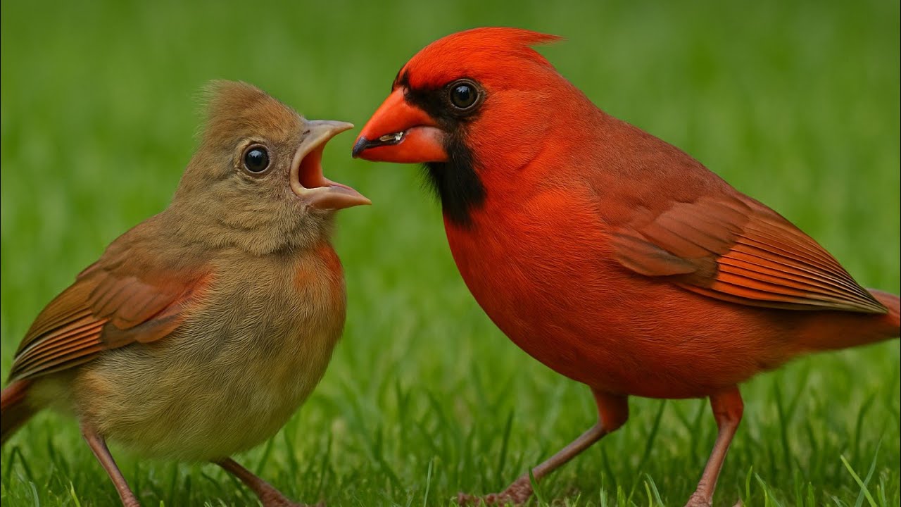 Busy Northern Cardinal Dad #nature #northerncardinal - YouTube