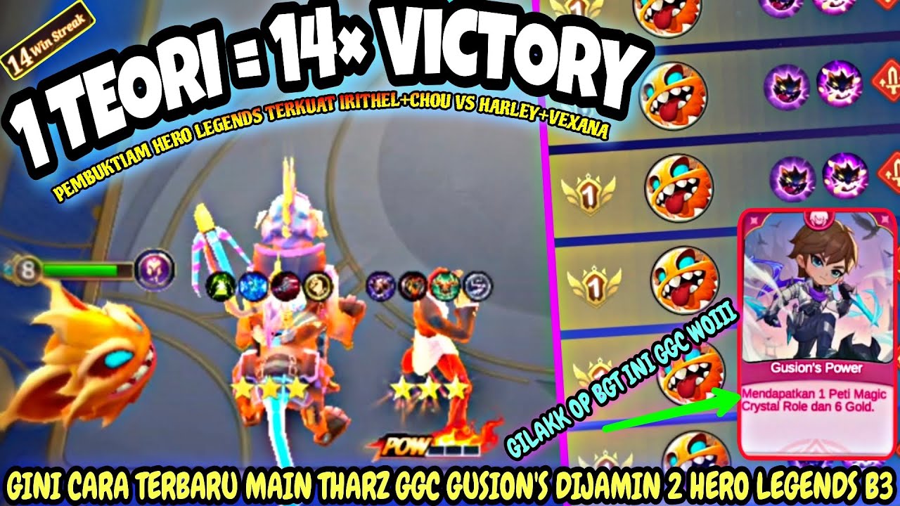 1 TEORI = 14 VICTORY !! TUTORIAL CARA BERMAIN THARZ GGC GUSION 100% ...