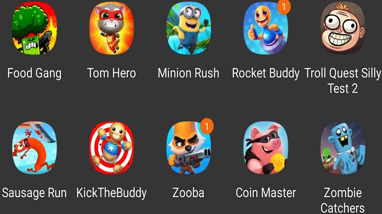 Food Gang,Tom Hero,Minion Rush,Rocket Buddy,Troll Quest Silly Test 2 ...