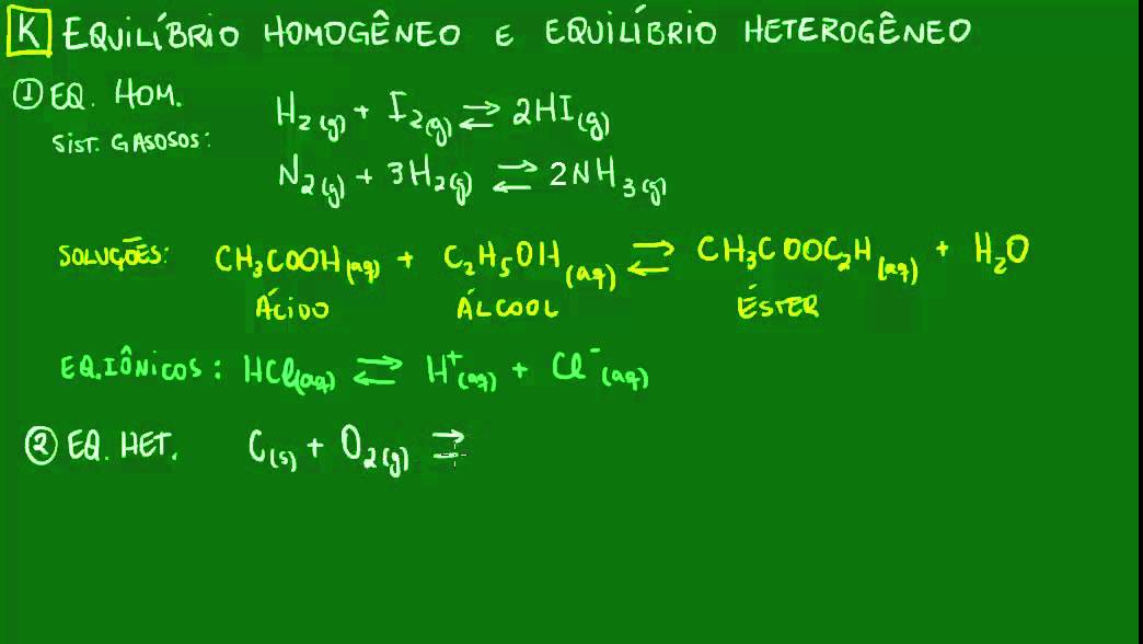 Equilíbrio homogêneo e equilíbrio heterogêneo - Físico-química ...
