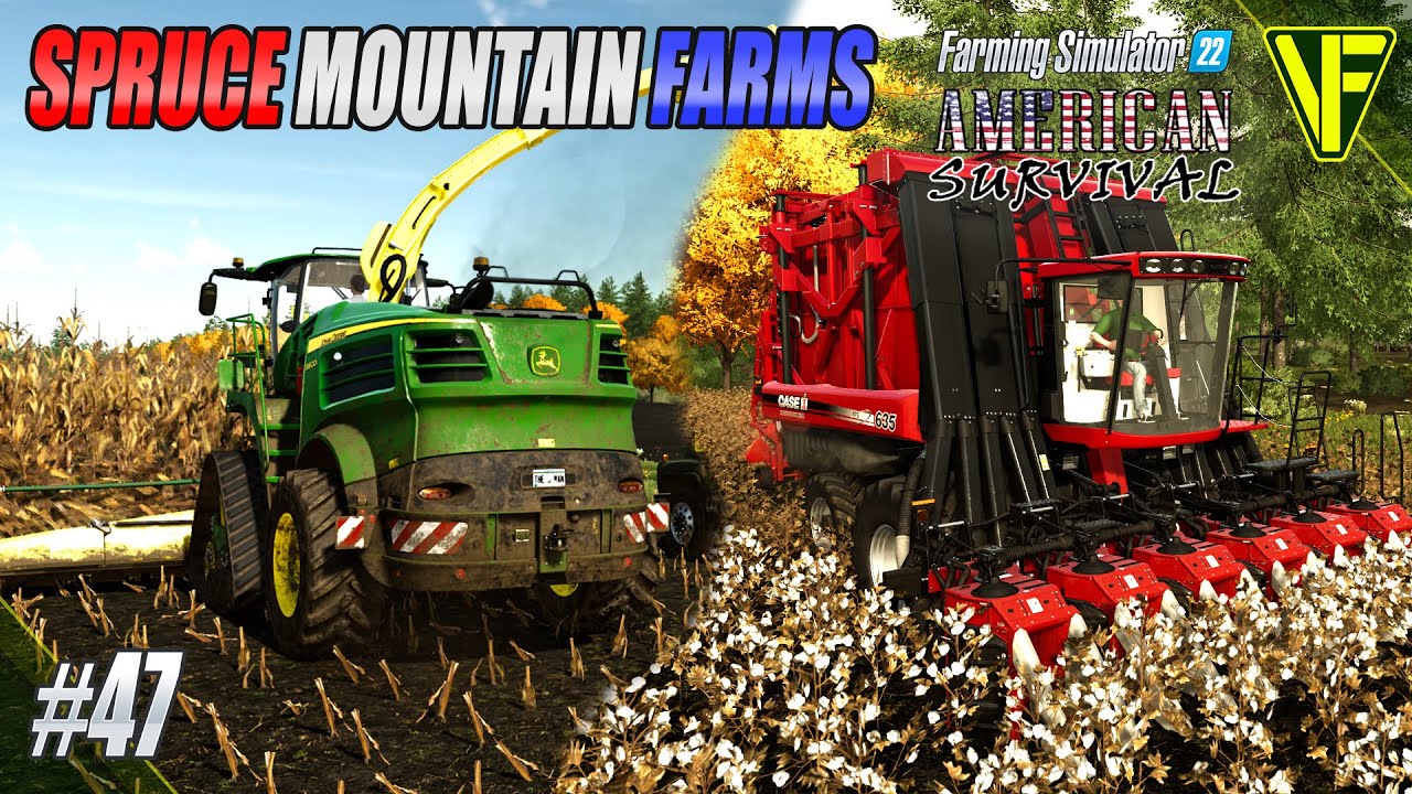 Finishing Maize, Starting Cotton | American Survival: Spruce Mountain | Farming Simulator 22 ...