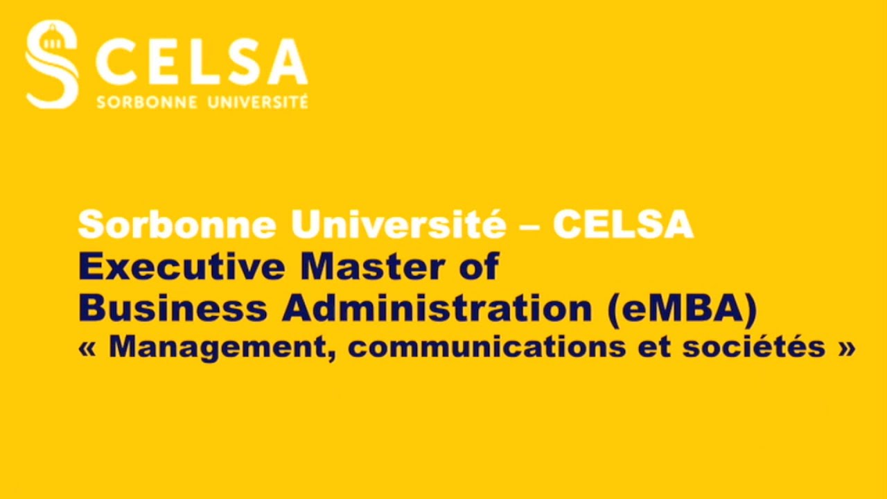 Webinaire de présentation de l'eMBA Sorbonne Université CELSA - YouTube