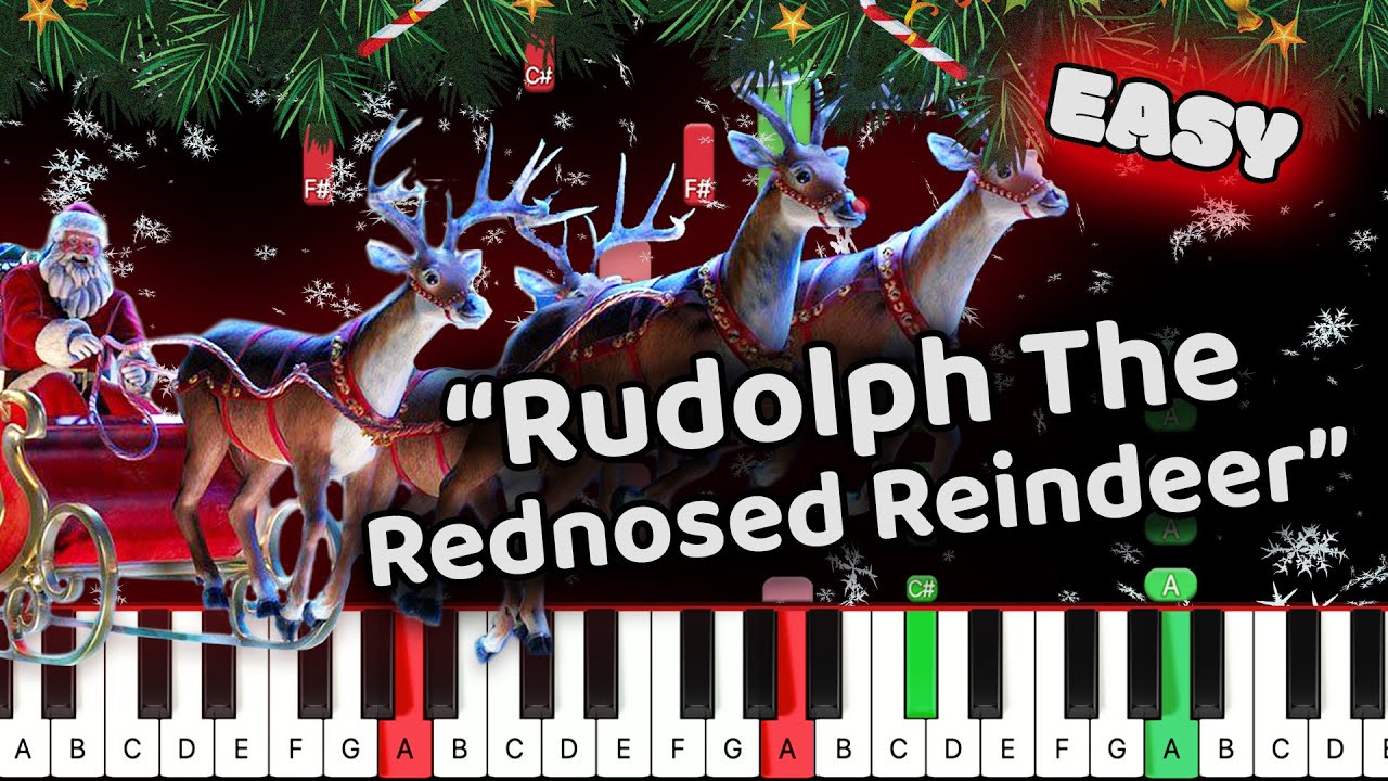 Rudolph The Rednosed Reindeer Piano Tutorial! (Easy) - Christmas - YouTube