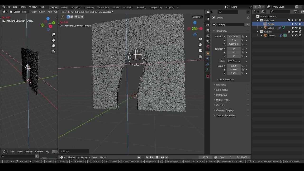 [Demo] Waterfall particles with spherical collision - Blender Geometry Nodes simulation - YouTube
