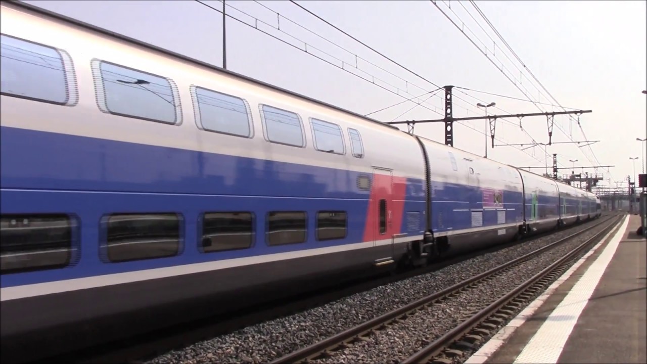 [HD] TGV Euroduplex Leaving Bourg en Bresse - YouTube