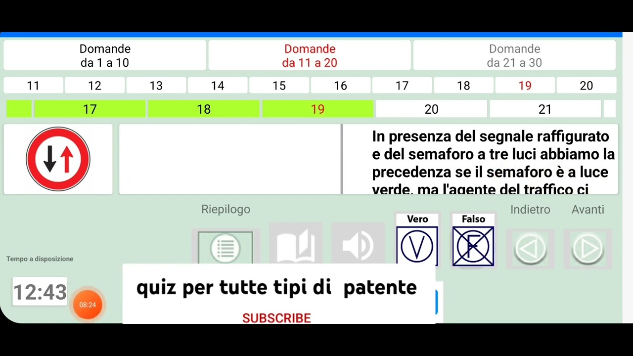 quiz patente B segnali di precedenza capitolo 5 😄 😁 andrà tutto bene ...