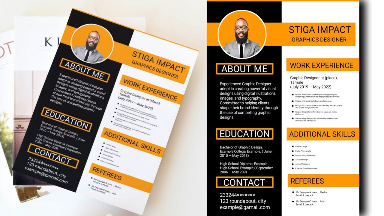 How to design professional CV /resume in pixellab - YouTube