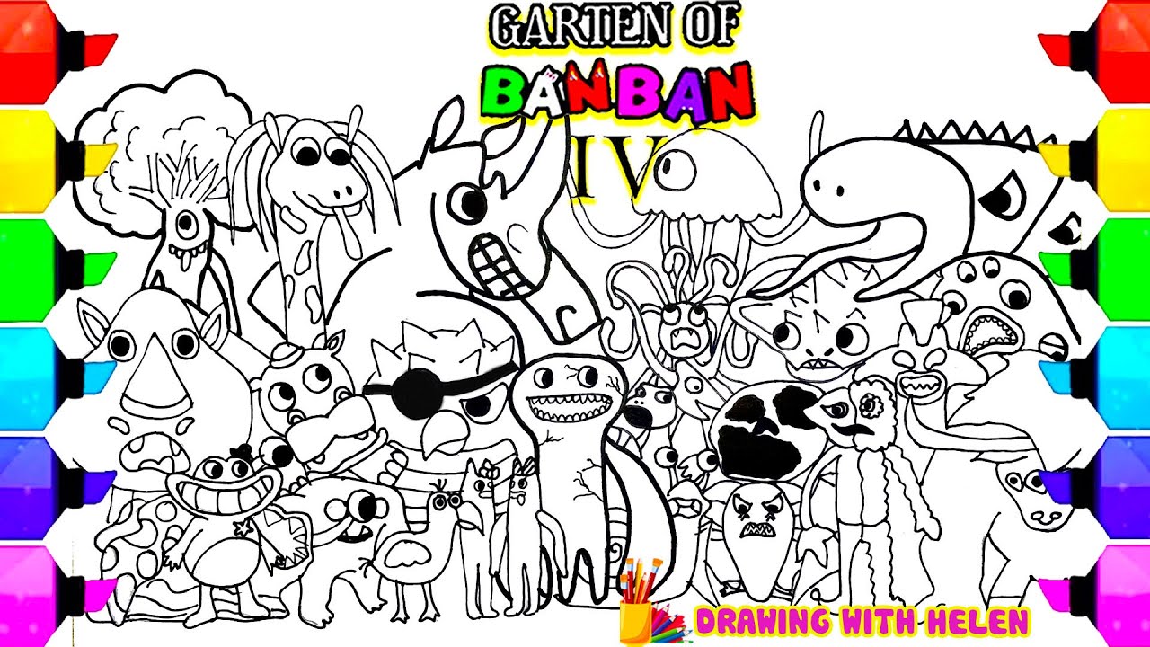 New Garten of BanBan 4 Coloring pages How to Color ALL NEW BOSSES ...