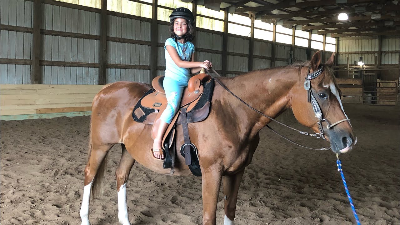 Maddie Rides A Horse!! - YouTube