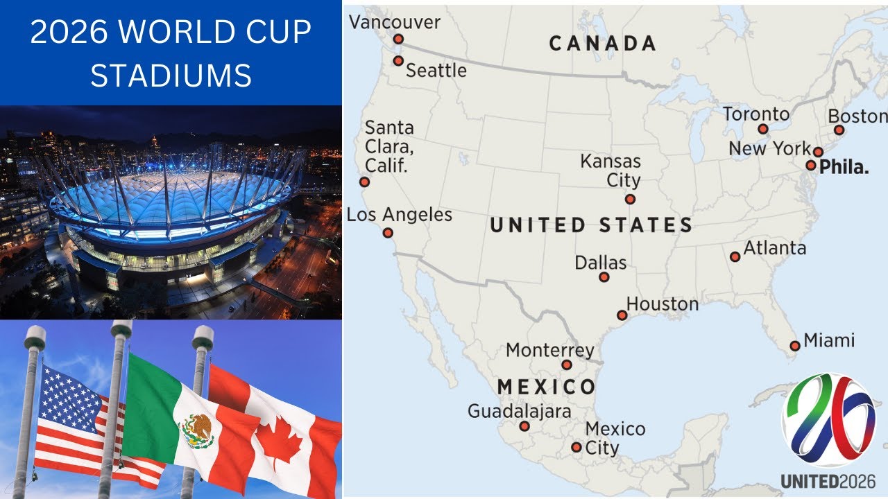 World Cup 2026 ALL Stadiums *USA, CANADA & MEXICO* - YouTube