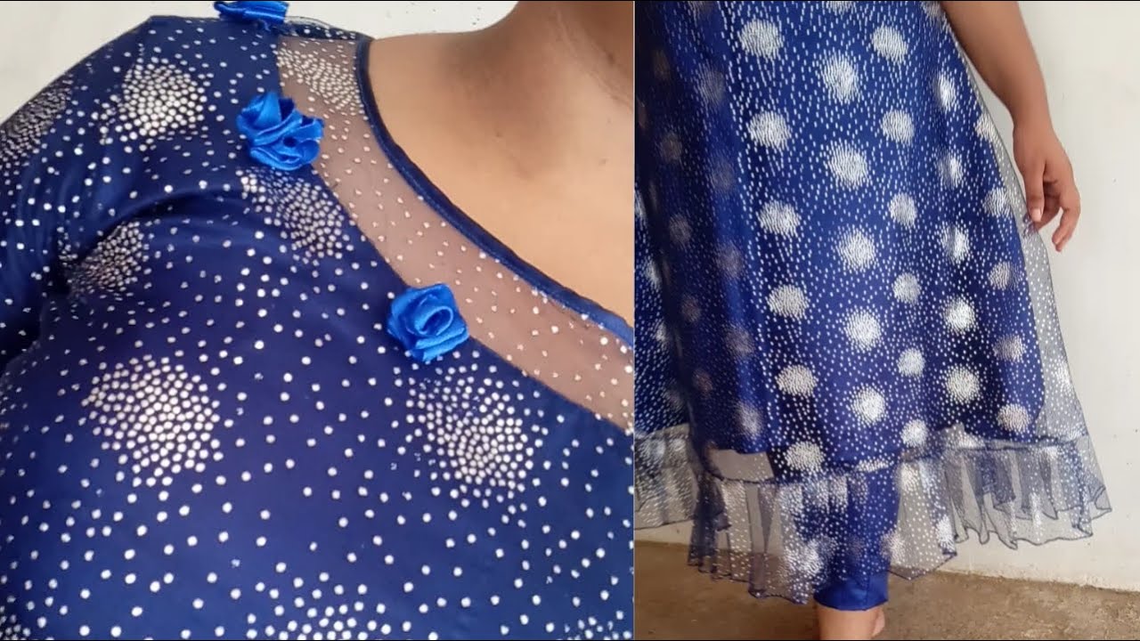 net neck design for kurti/NET AND FRILLS/Net neck pattern/ party wear A ...