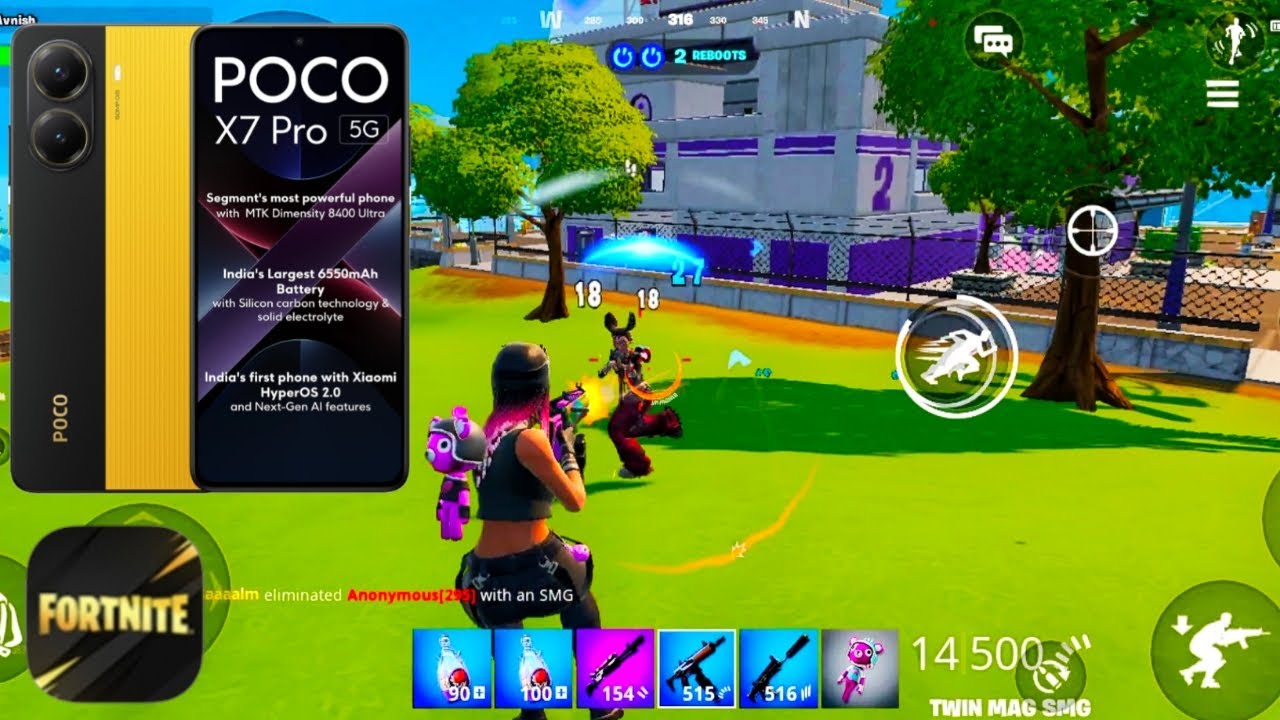Poco X7 Pro 60 FPS Fortnite Mobile Gameplay Test,Fortnite Mobile ...