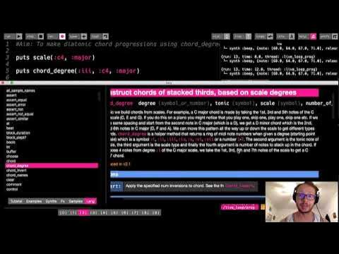Sonic Pi Tutorial - Making Diatonic Chord Progressions with chord_degree function - YouTube