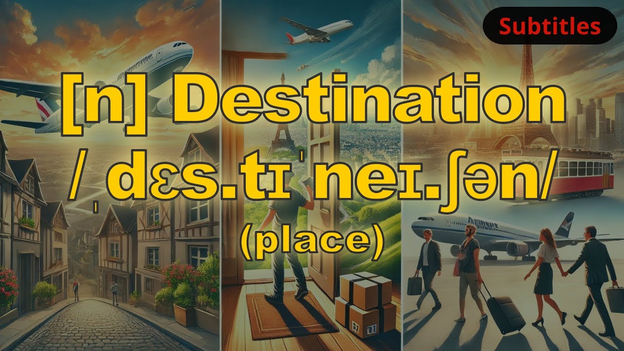 [n] Destination meaning (place) with 5 examples - YouTube