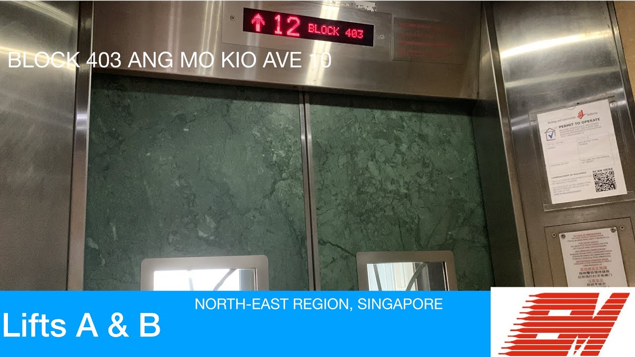 HDB Block 403 Ang Mo Kio || EM Elevator (Lifts A & B) - YouTube
