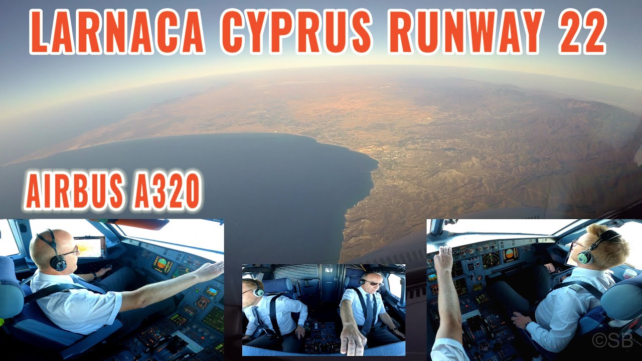 Larnaca (LCA), Cyprus | Airbus approach over the island to runway 22 ...