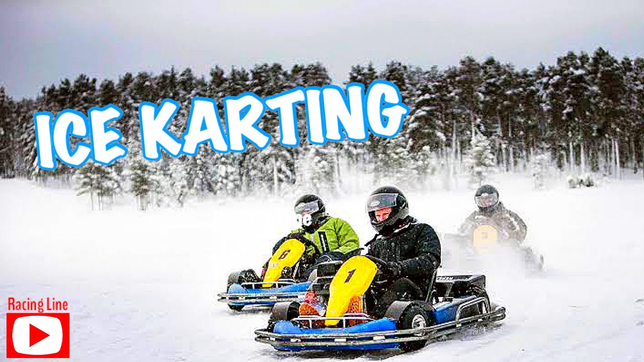 CRAZY WINTER ICE GO KARTING ON SNOW // Racing to the finish line // One ...
