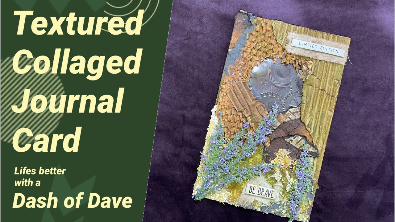 Textured Collaged Journal Card - YouTube
