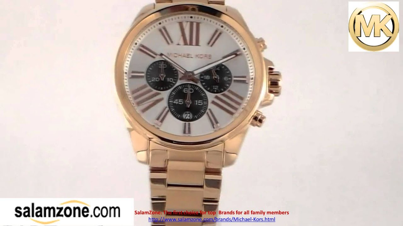 Michael Kors Women's MK5712 Rose Gold Wren Chronograph Watch - YouTube