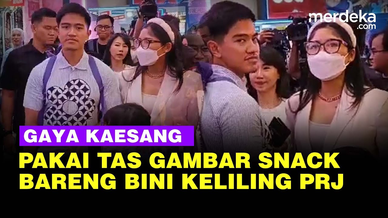 Gaya Kaesang Anak Jokowi Pakai Tas Gambar Snack Bareng Istri Keliling ...