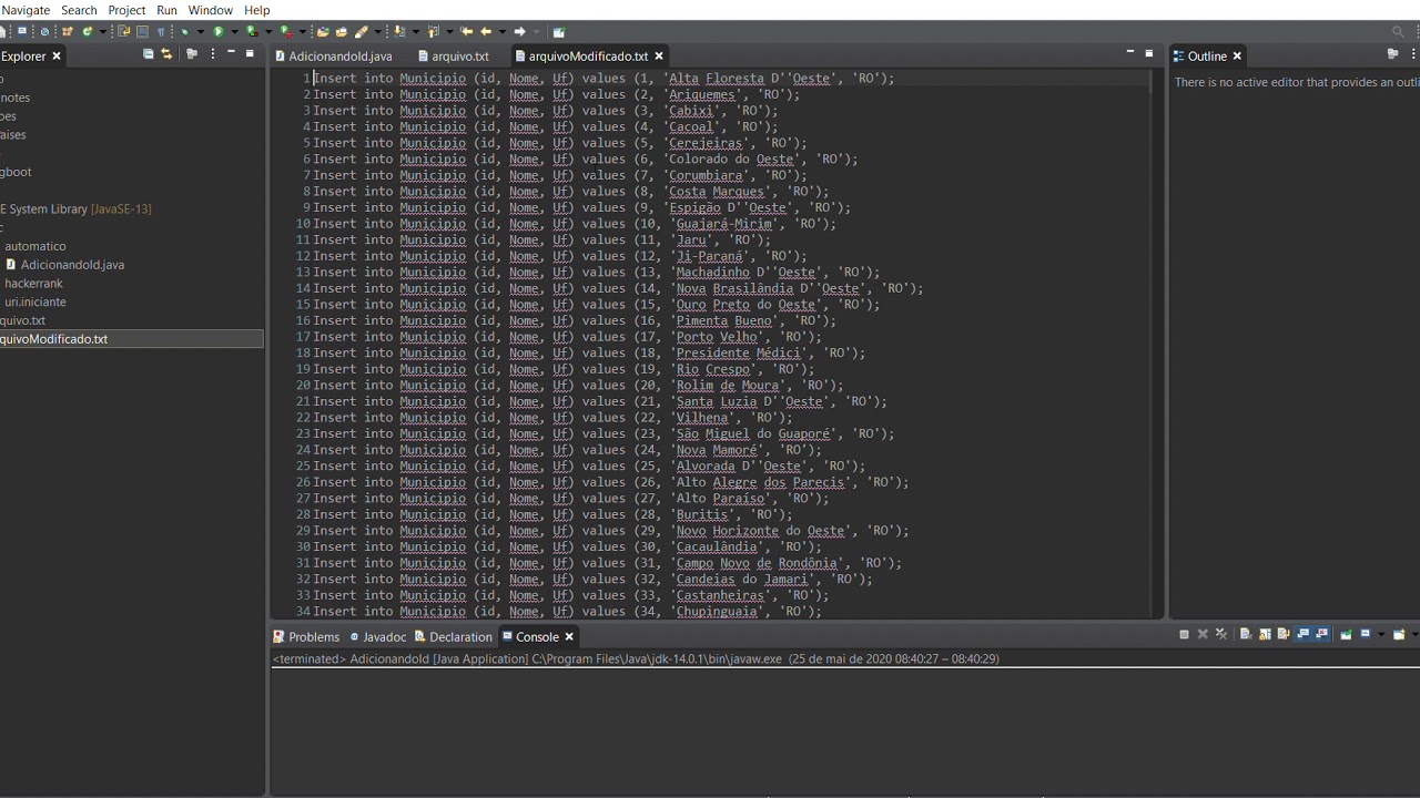 Programa em Java que adiciona o Id automaticamente - YouTube