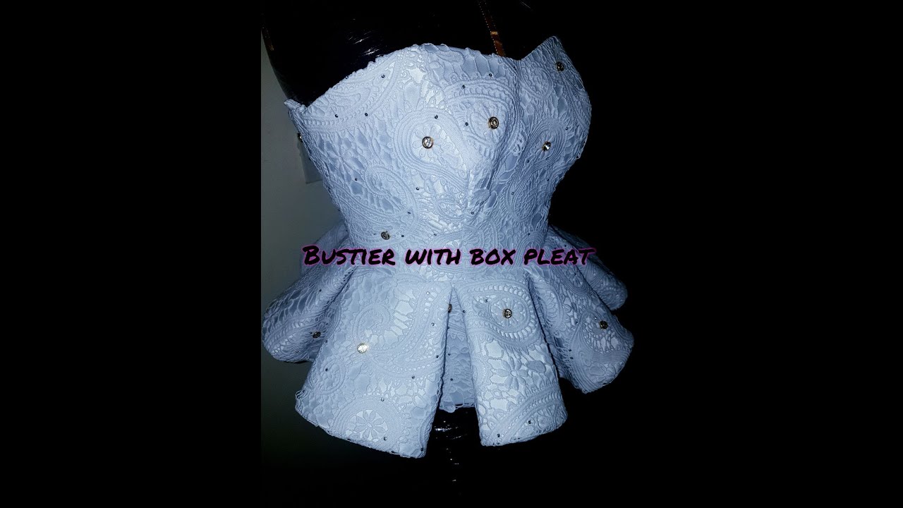 Bustier with box pleat peplum pattern drafting tutorial - YouTube