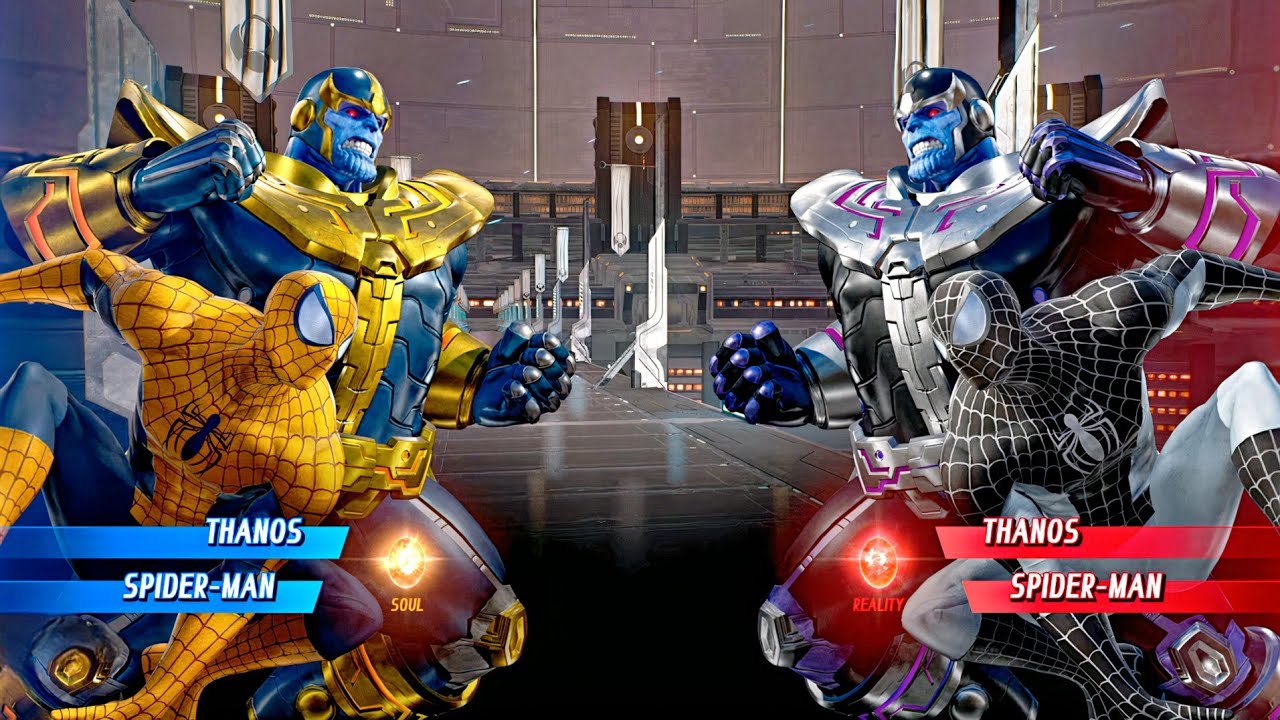 Spider-Man Thanos (Yellow) vs. Spider-Man Thanos (Black) Fight - Marvel ...