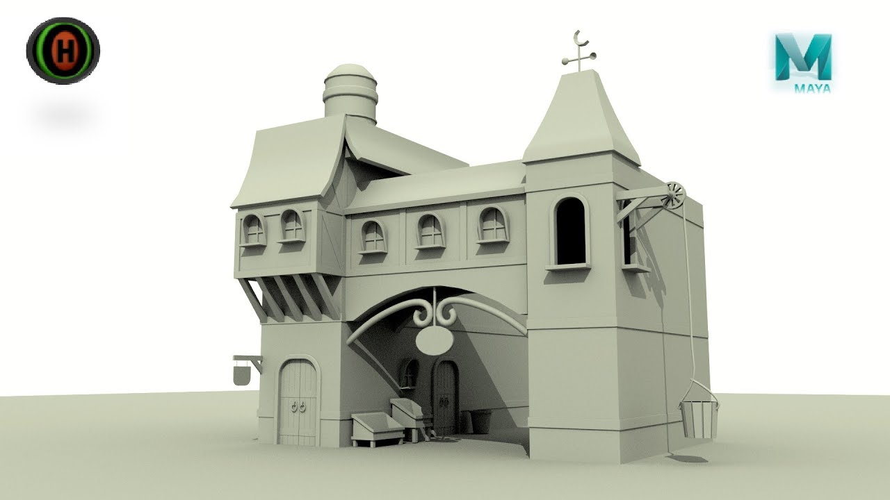 City Street Entrance Modeling in Autodesk Maya - YouTube