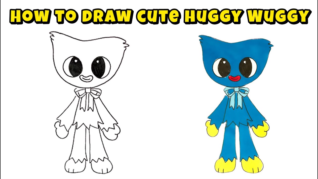 How to Draw Cute Huggy Wuggy from Poppy Playtime: Colored Drawing - YouTube