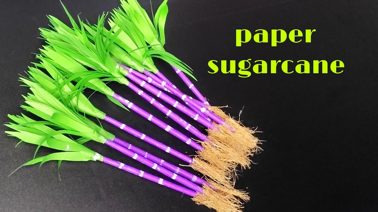 sugarcane craft ideas for Pongal | Pongal craft ideas | dIY sugarcane ...