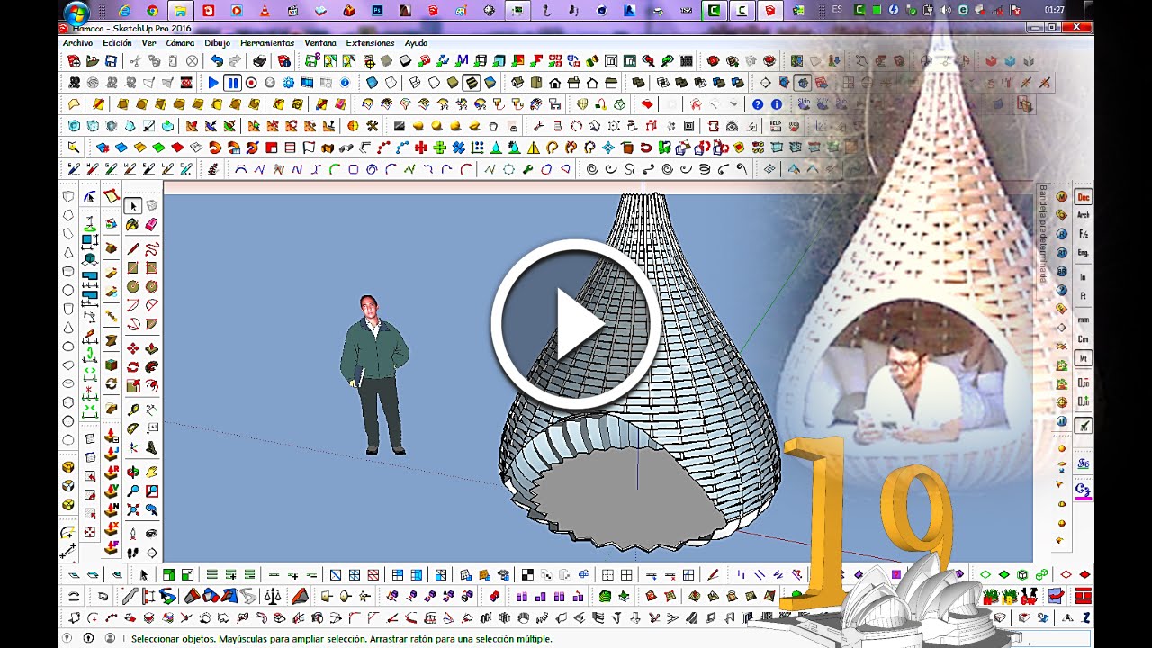TUTORIAL SketchUp Modeling - Proyecto 19 Hamaca - YouTube