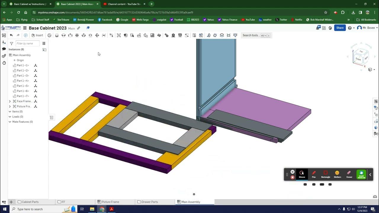 Onshape 9 Assemble the Cabinet Box - YouTube