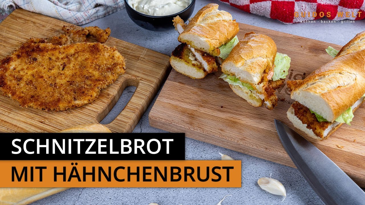 Schnitzelbrot mit Hähnchenbrust - YouTube