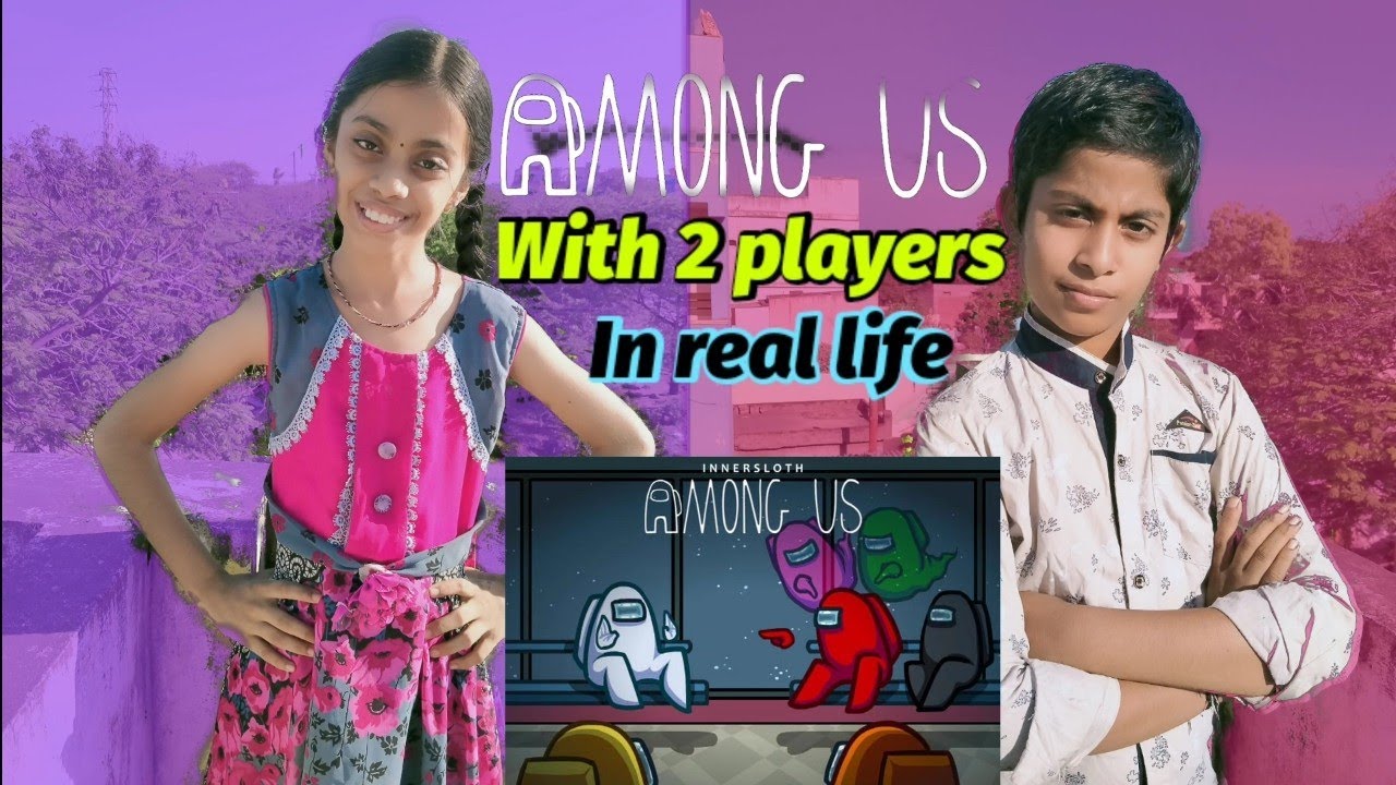 AMONG US || among us with 2 players in real life || Barbie Bhavya ...